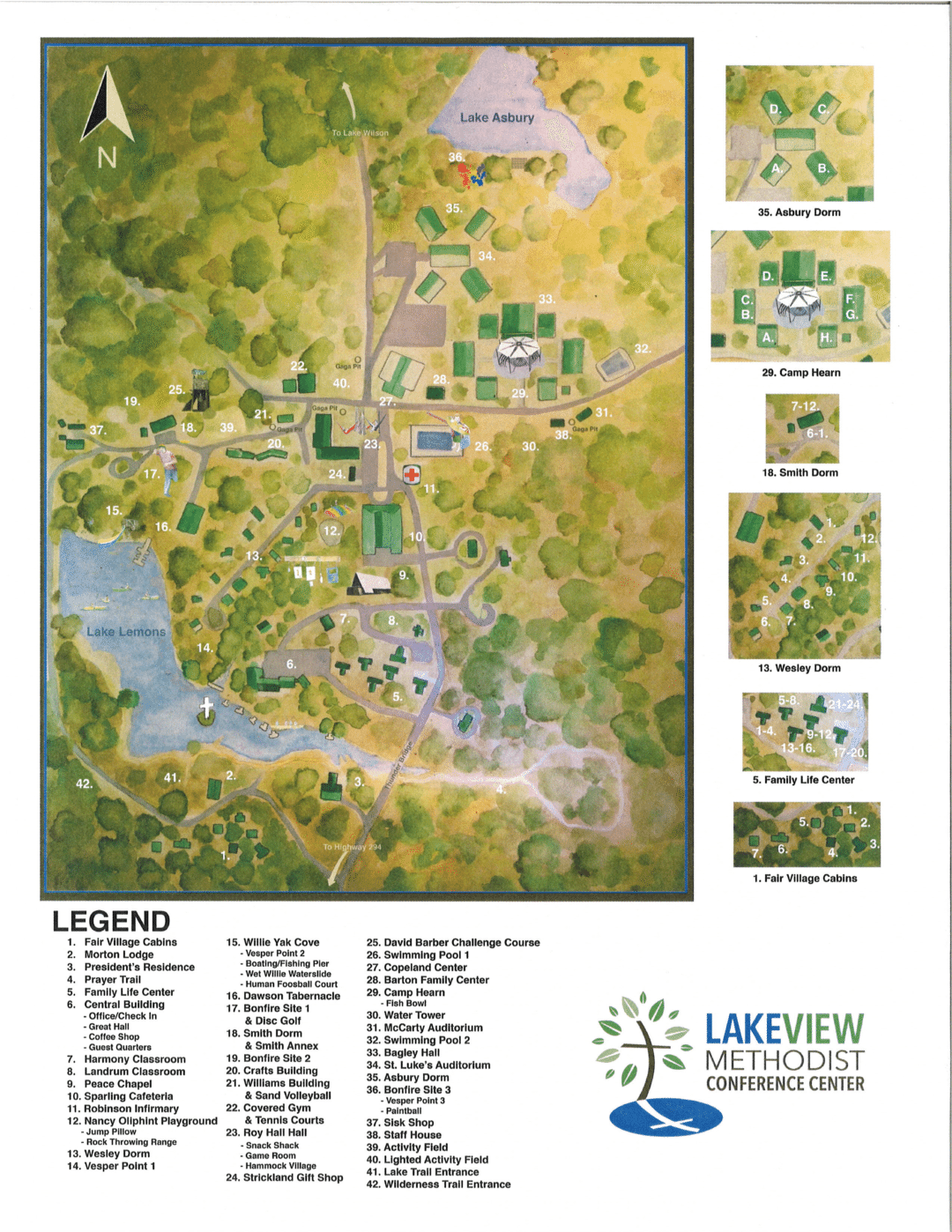 Campus Map | Lakeview Methodist Conference Center